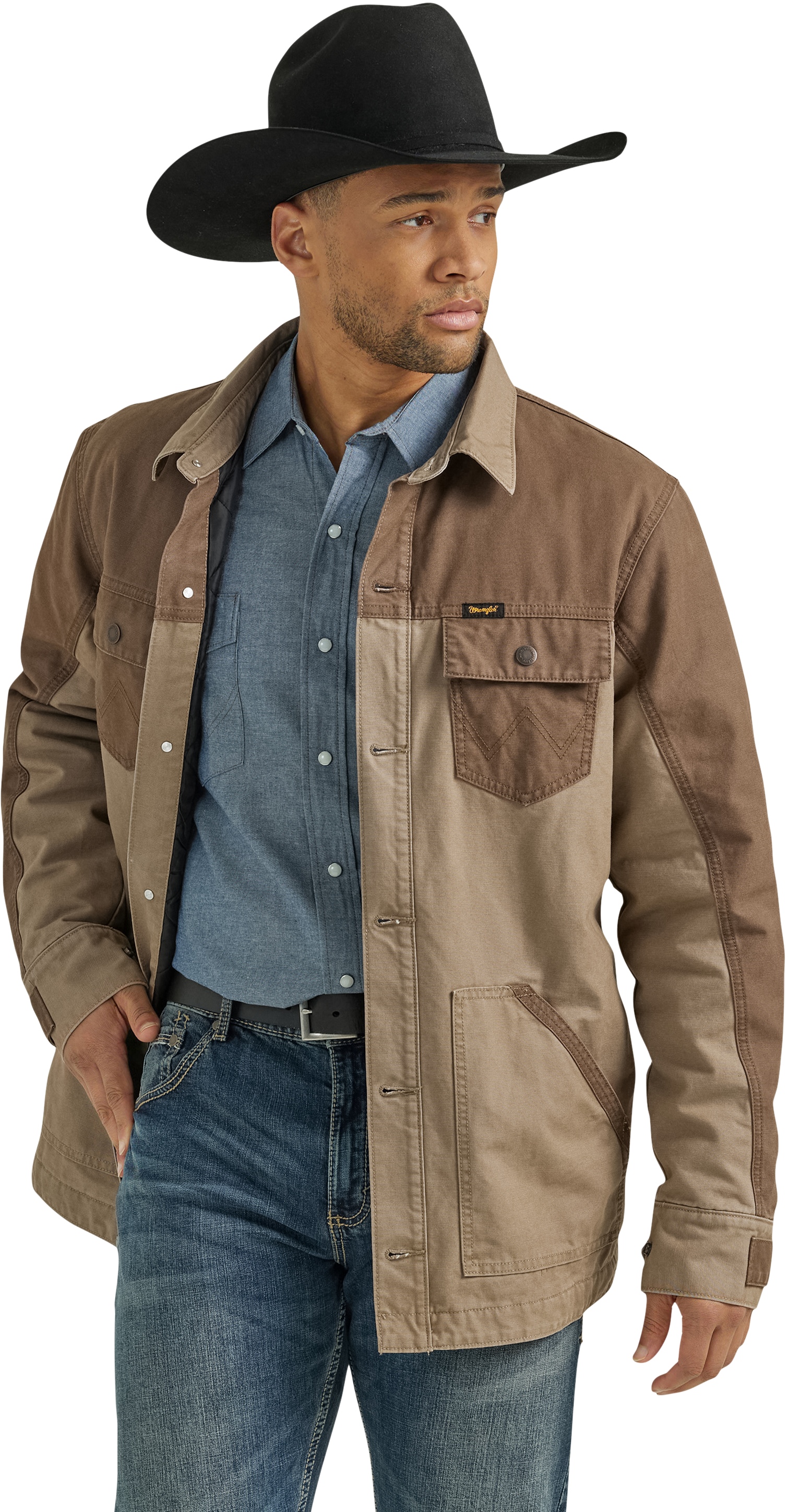 Wrangler Western Mixed Canvas Chore Coat for Men | Bass Pro Shops
